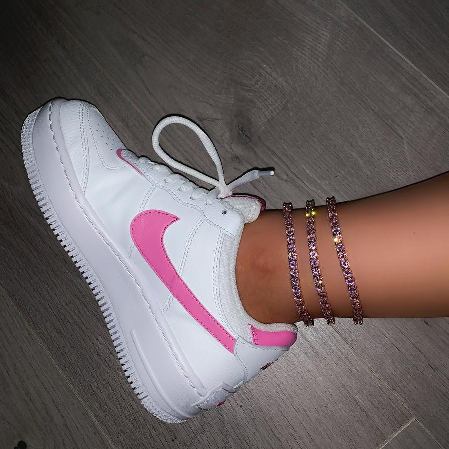 pink rhinestone anklet , luxury anklet , foot jewelry , anklet, gift f ...