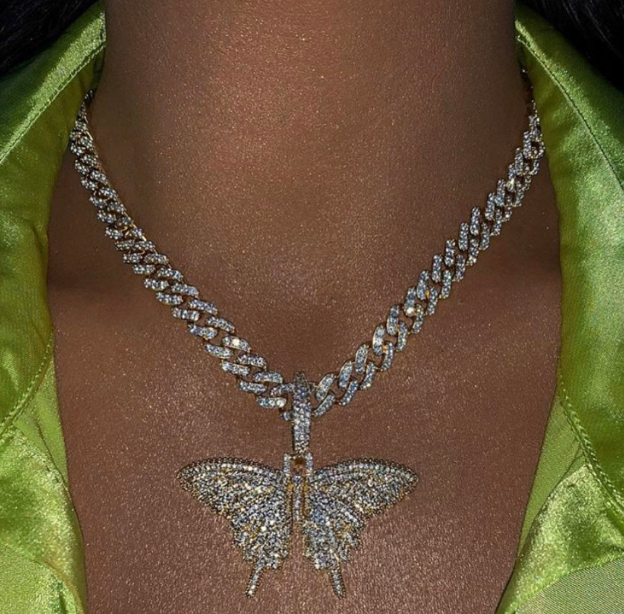 9m mini Butterfly cuban choker chain– Lavishluxxshop