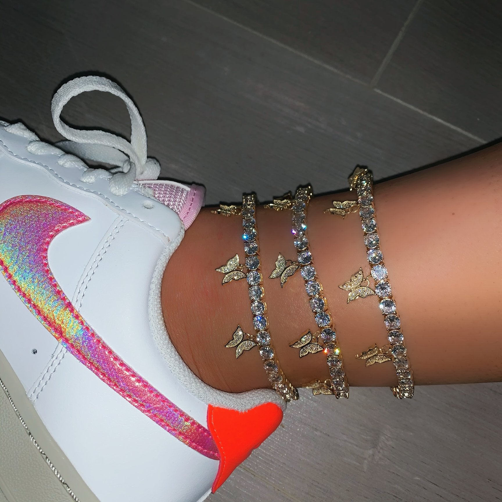 butterfly tennis anklet– Lavishluxxshop
