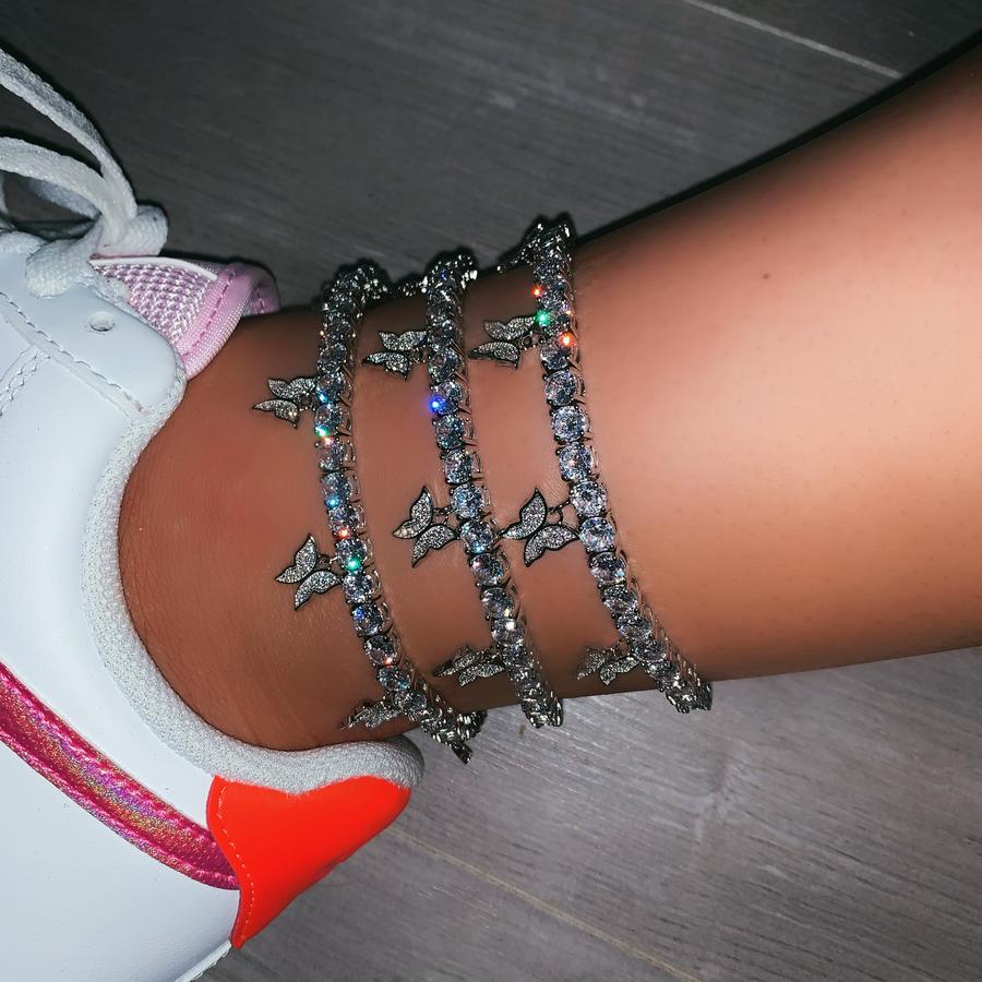 butterfly tennis anklet– Lavishluxxshop