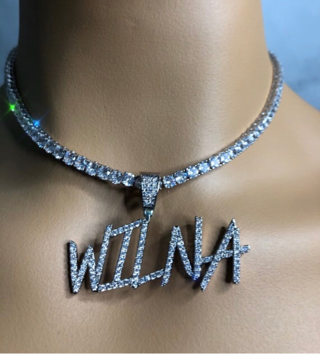Icy bling nameplate , luxury name plate necklace ,bling women nameplat ...