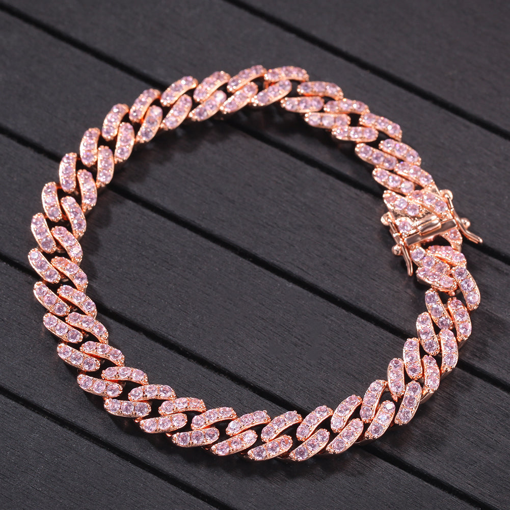 9mm pink Cuban Link Bracelet– Lavishluxxshop